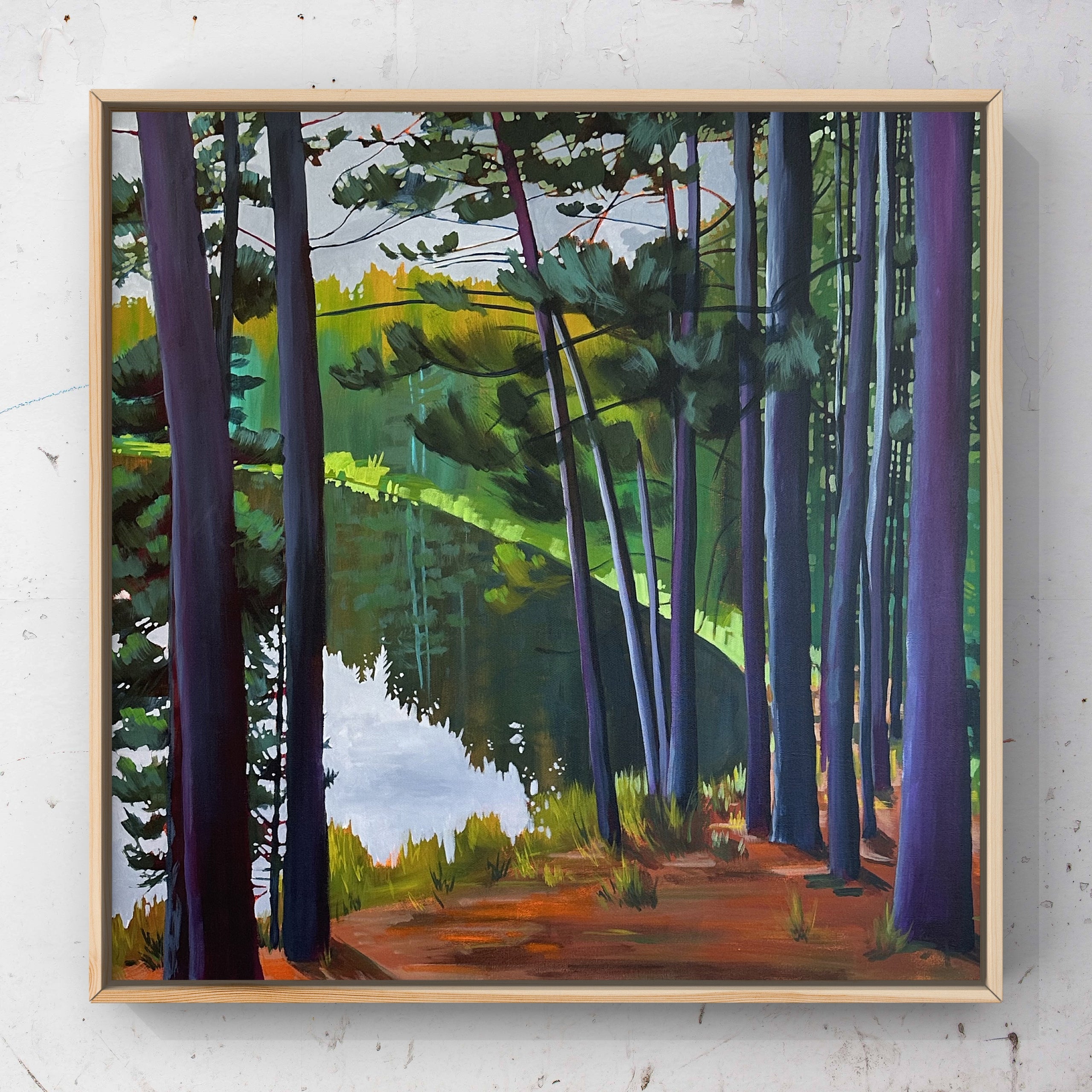 river reflections print on canvas 72x27 $ 650 . 00 out of stock